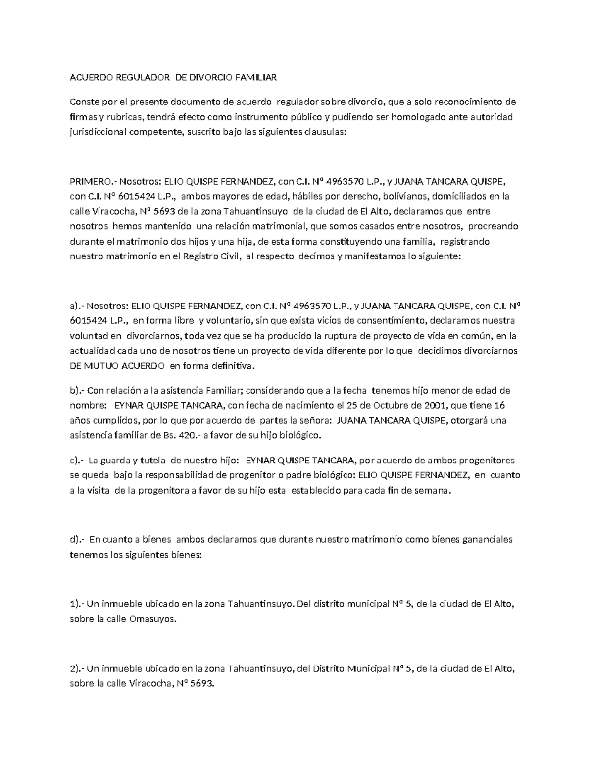 Acuerdo Regulad-WPS Office - ACUERDO REGULADOR DE DIVORCIO FAMILIAR ...