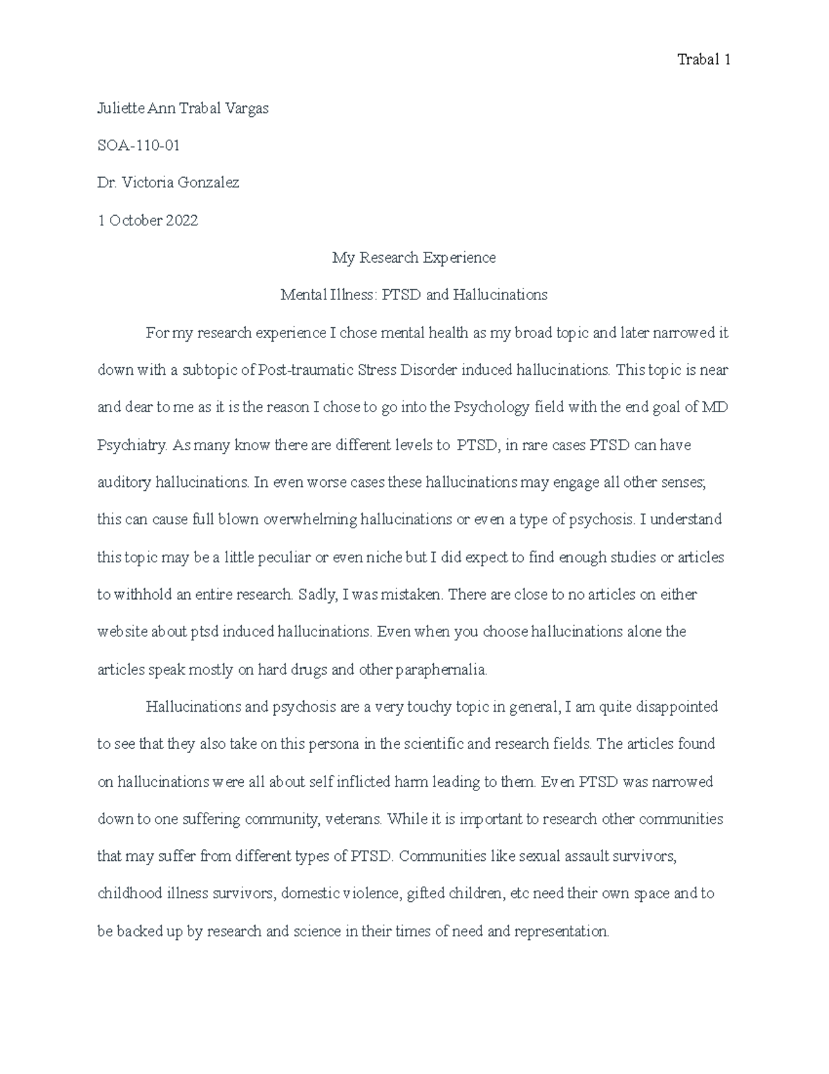 My Research Experience Template - Trabal 1 Juliette Ann Trabal Vargas ...