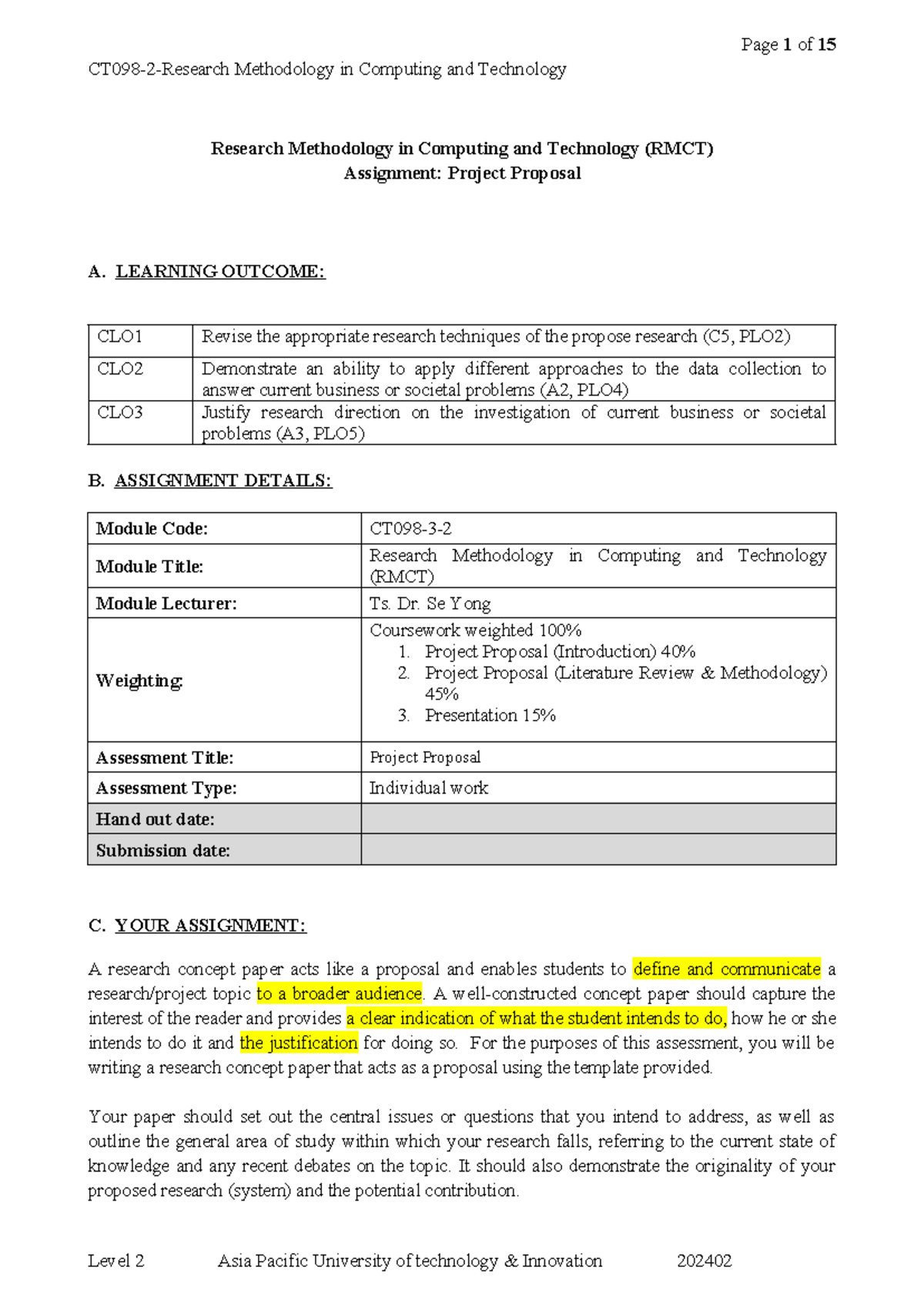 2) RMCT-Assignment Updated 01122024 2 - CT098-2-Research Methodology in Computing and Technology ...