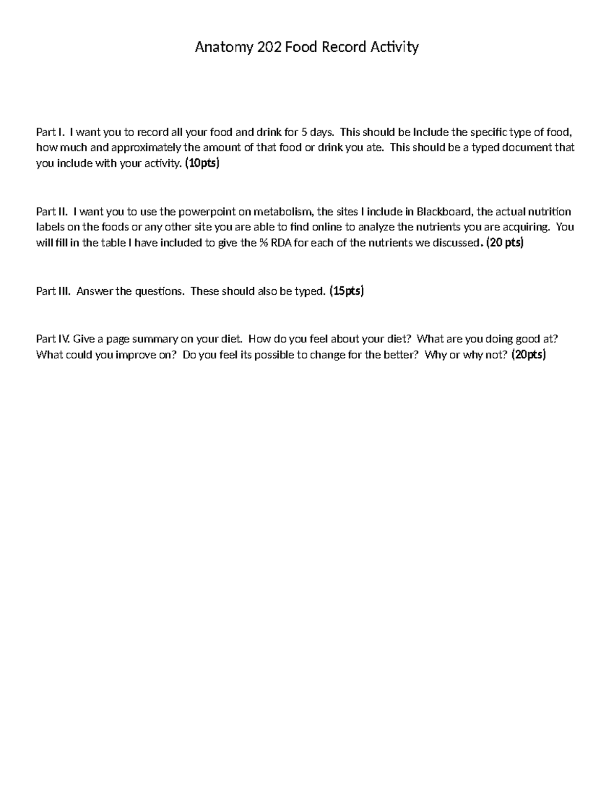 Anatomy 202 food Record Activity - Anatomy 202 Food Record Activity ...