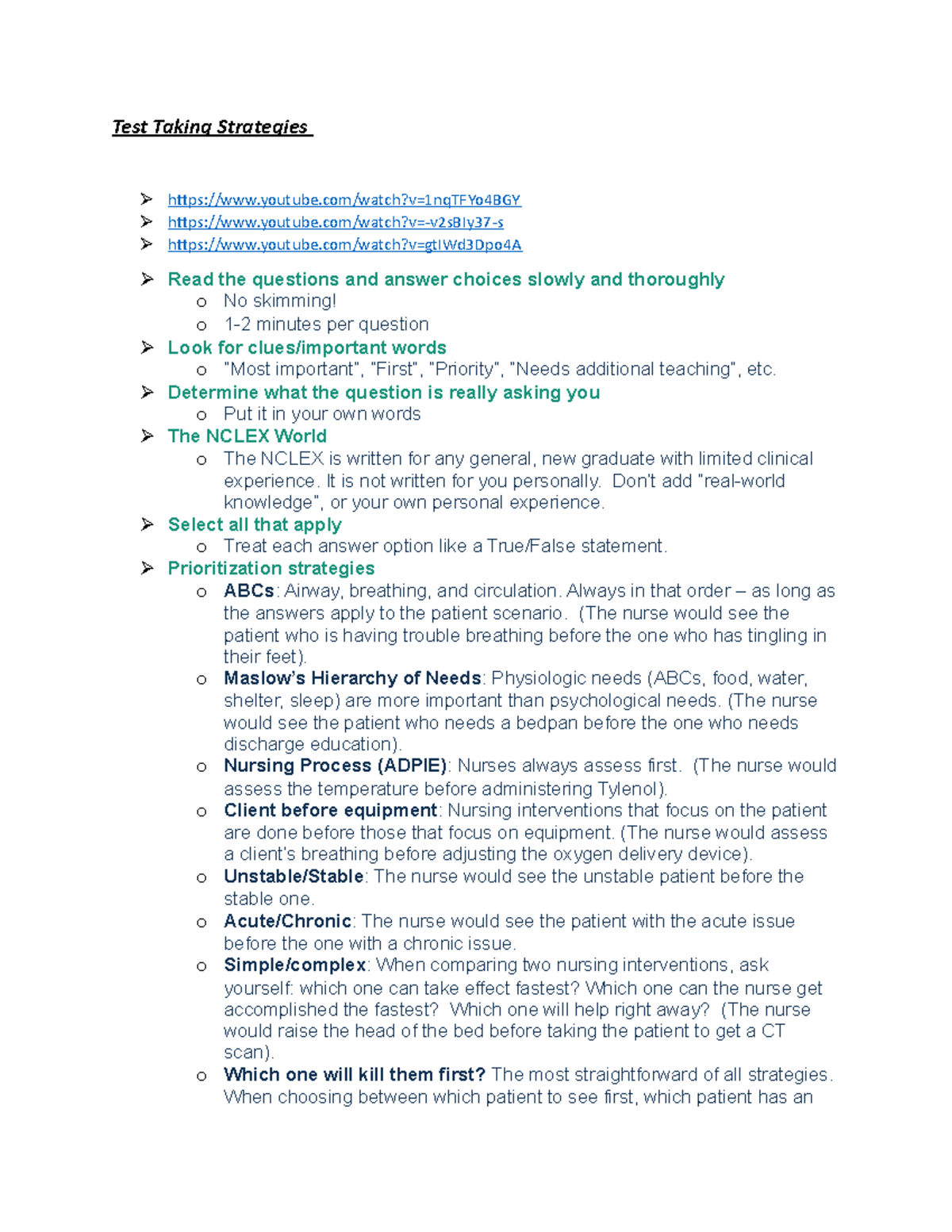 Test taking, studying, and test anxiety - Test Taking Strategies ...