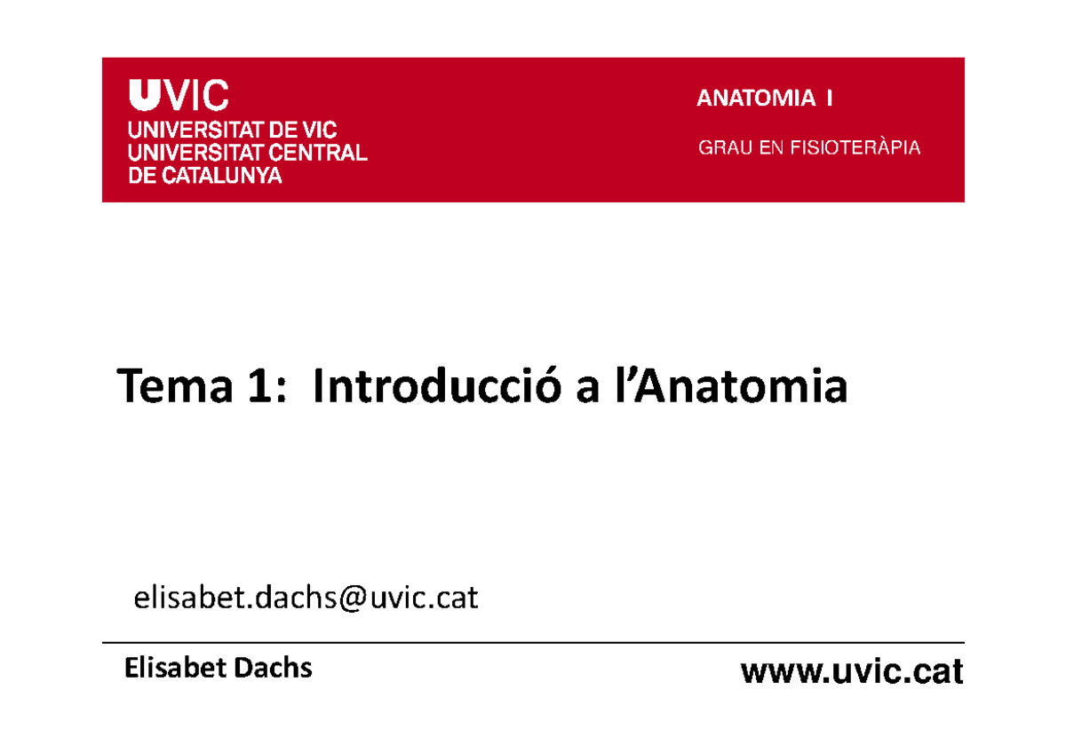 Introducció anatomia - Apunts 1 - Warning: TT: undefined function: 32 Tema 1: Introducció a ...