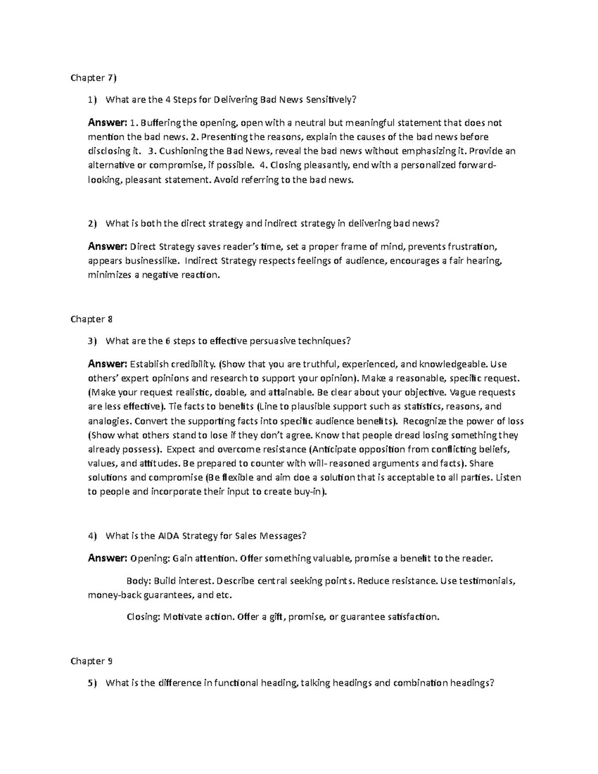 Business Communication - Chapter 7) What are the 4 Steps for Delivering ...