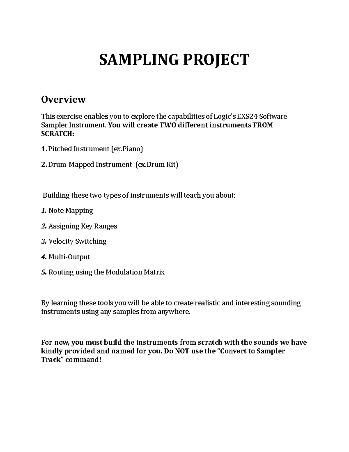 Sampling Project Instructions - APR1355 - Studocu