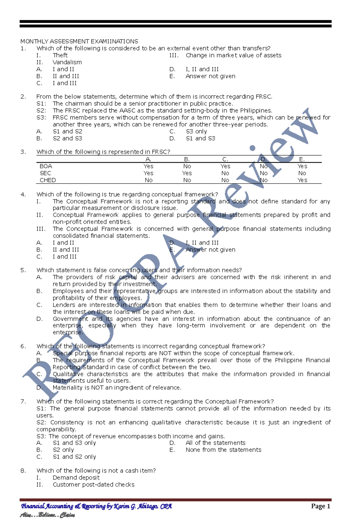 FAR Assessment October 2020 - Financial Accounting & Reporting by Karim ...