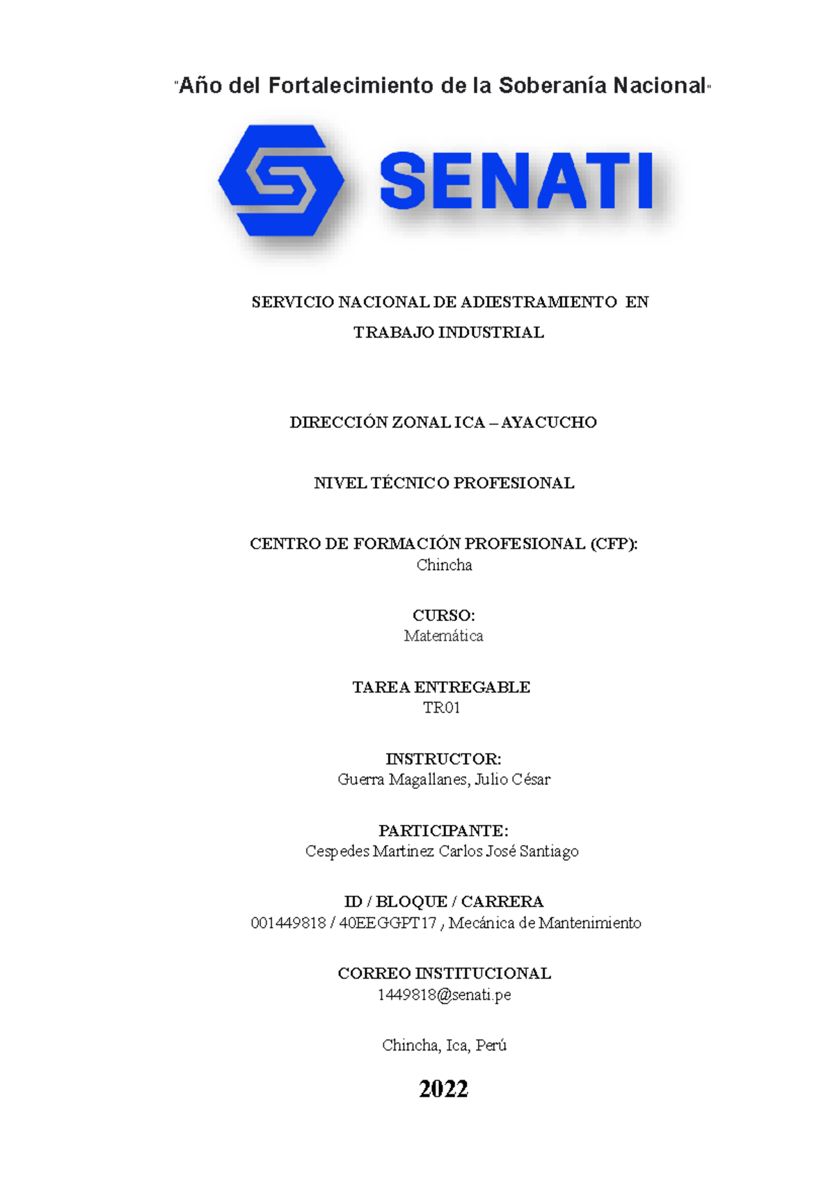 Tarea matematica senati 2022 limaaaa - SENATI - Studocu