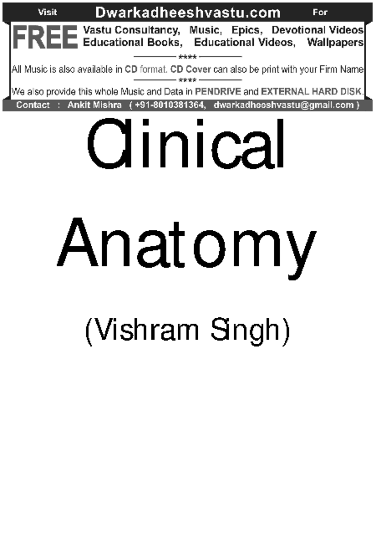 Vishram Singh Clinical anatomy part 1 - Medical course - Clinical ...