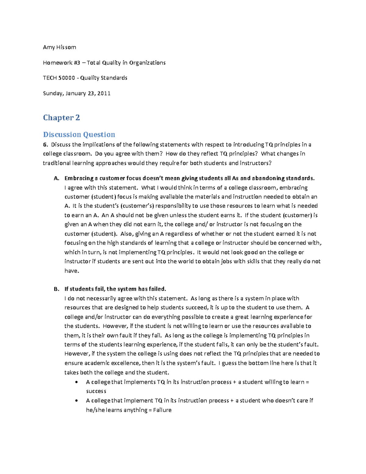 Total Quality in Organizations - Do you agree with them? How do they ...