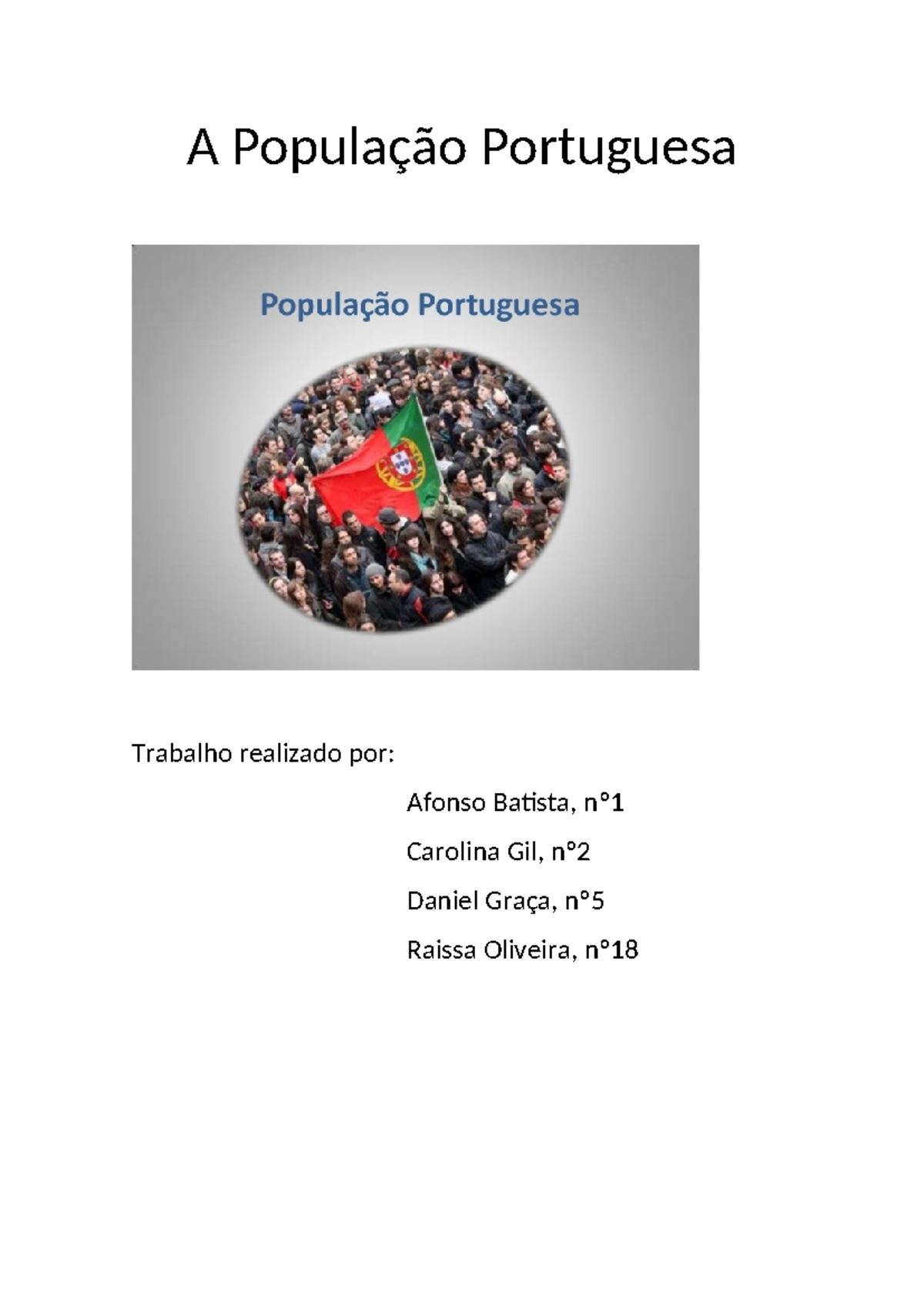 A População Portuguesa história - A População Portuguesa Trabalho ...