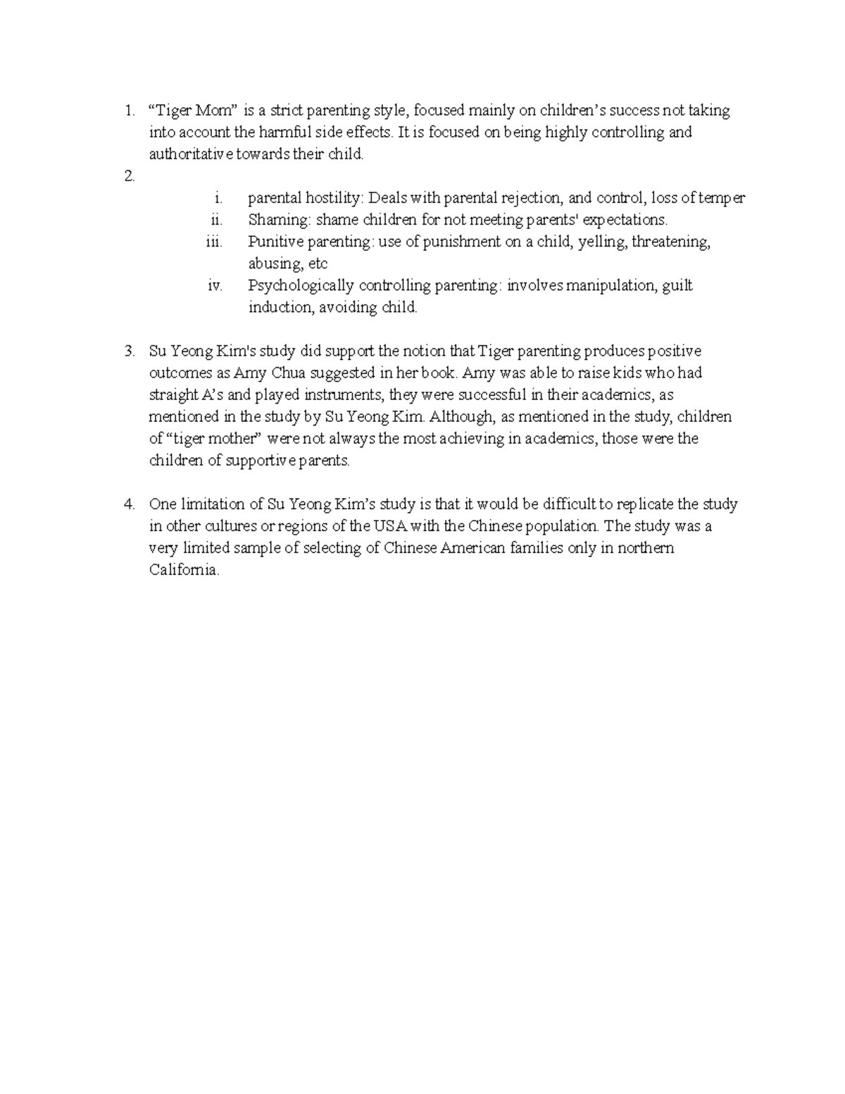 Fmst Tiger mom week 10 - “Tiger Mom” is a strict parenting style ...