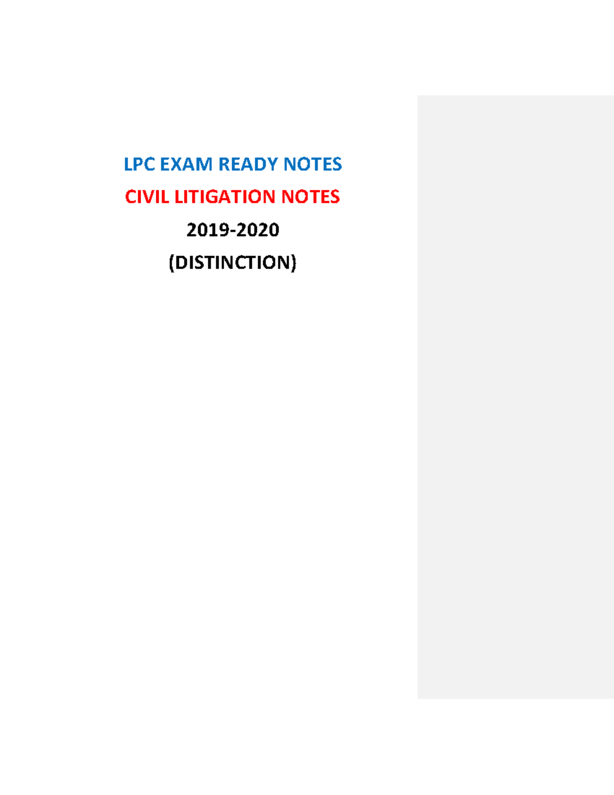 Civil Litigation Notes - LPC EXAM READY NOTES CIVIL LITIGATION NOTES ...