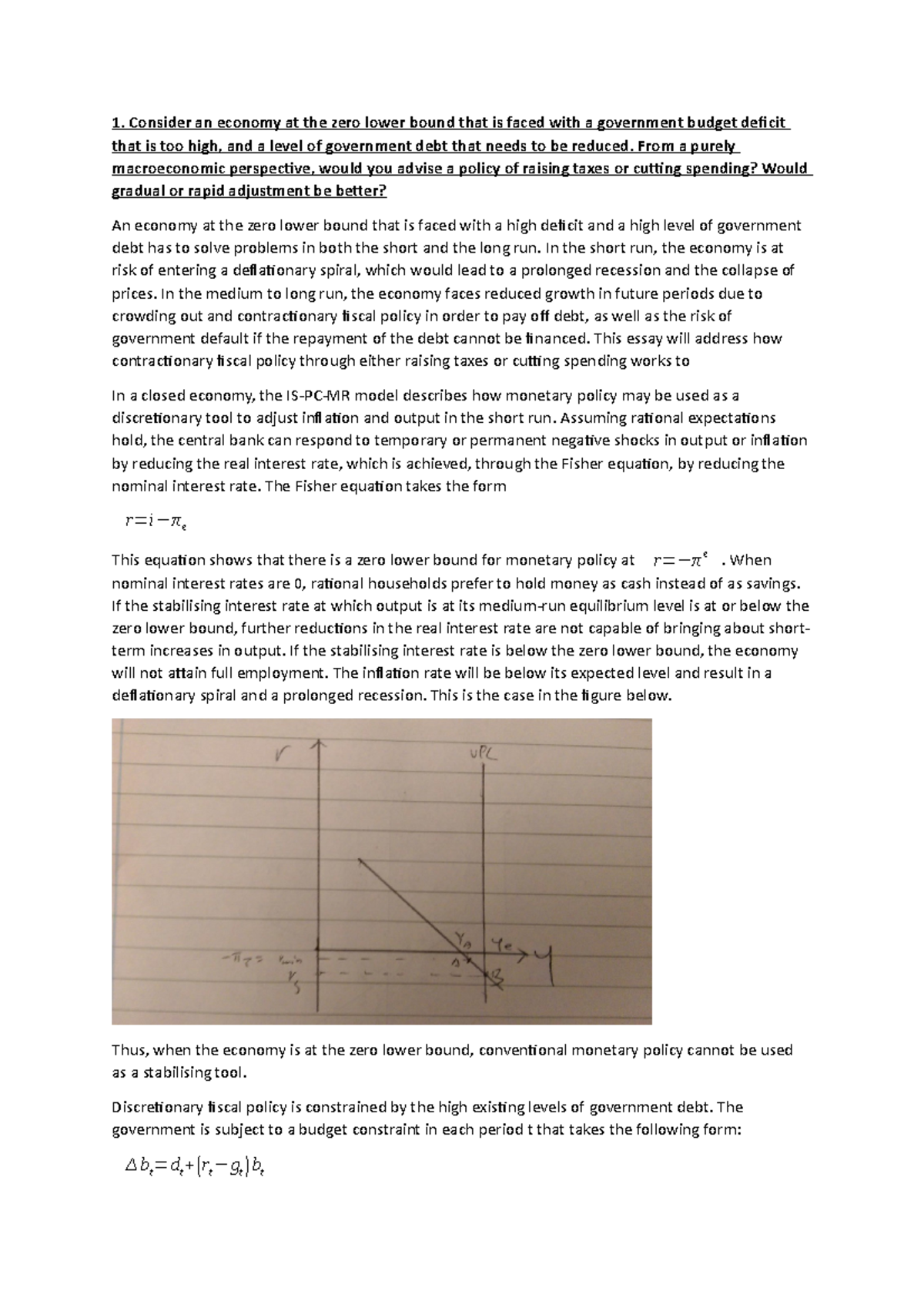 The Zero Lower Bound - Consider an economy at the zero lower bound that ...