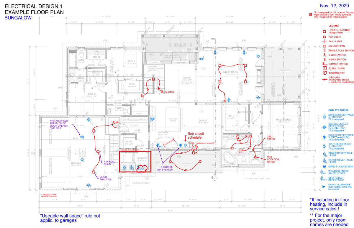 Elec. Design I - Example Floor Plan - $5$( [ %(' [ : , 3 [ - Studocu
