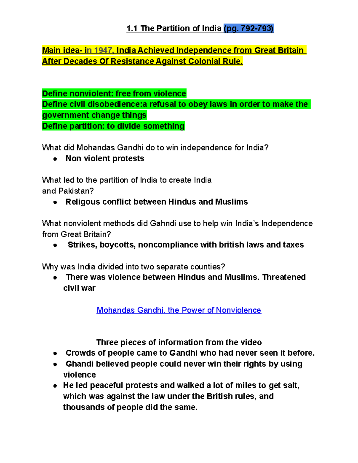 Ashtyn Churchwell (LGR 7) - Ch.27 Notes - 1 The Partition of India (pg ...