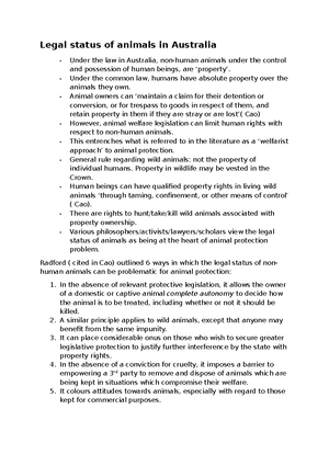 Legal personhood of animals - What/ who is a legal person? a. Nonhuman ...