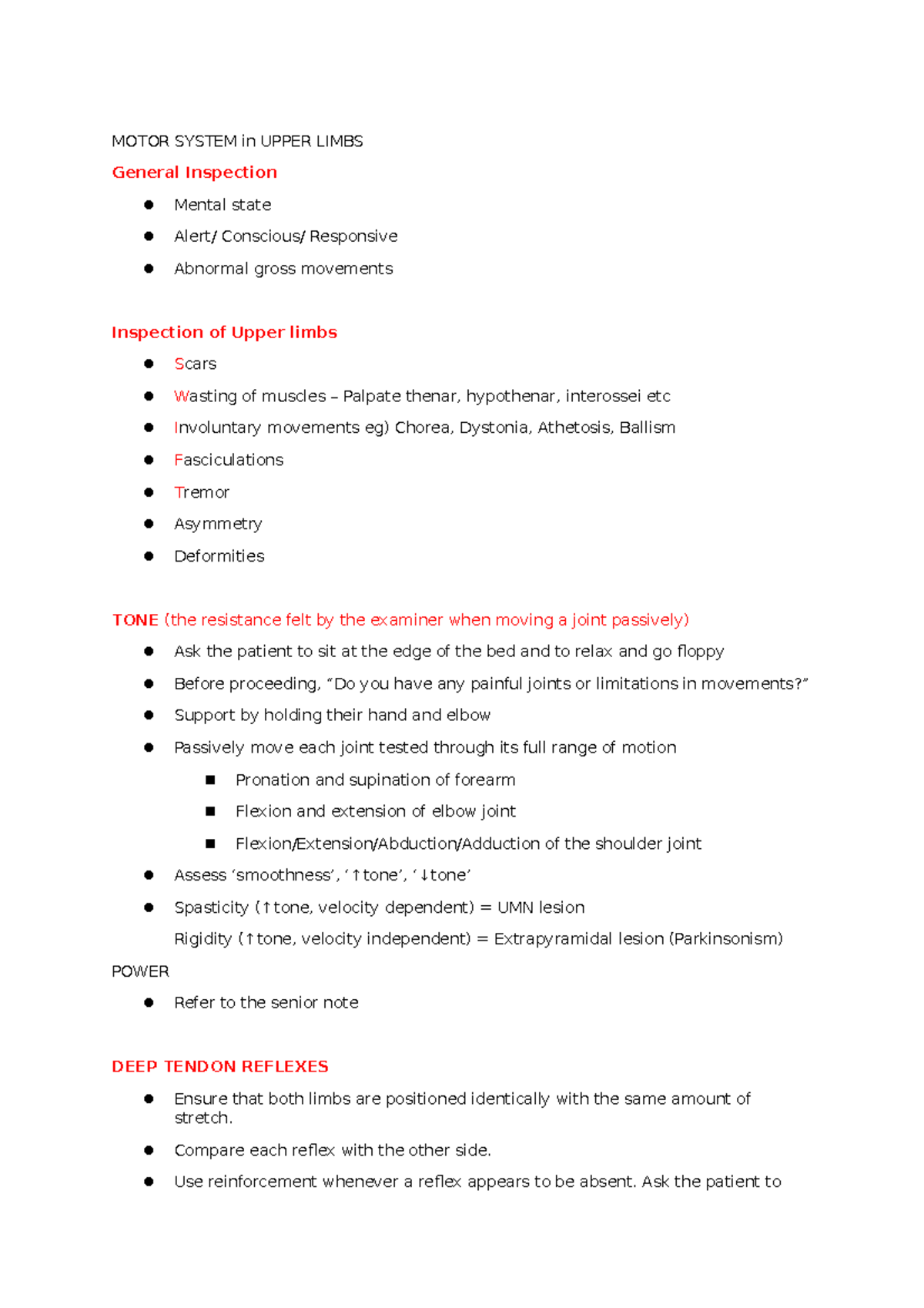 Motor System in Upper Limbs OSCE physical examination - MOTOR SYSTEM in ...