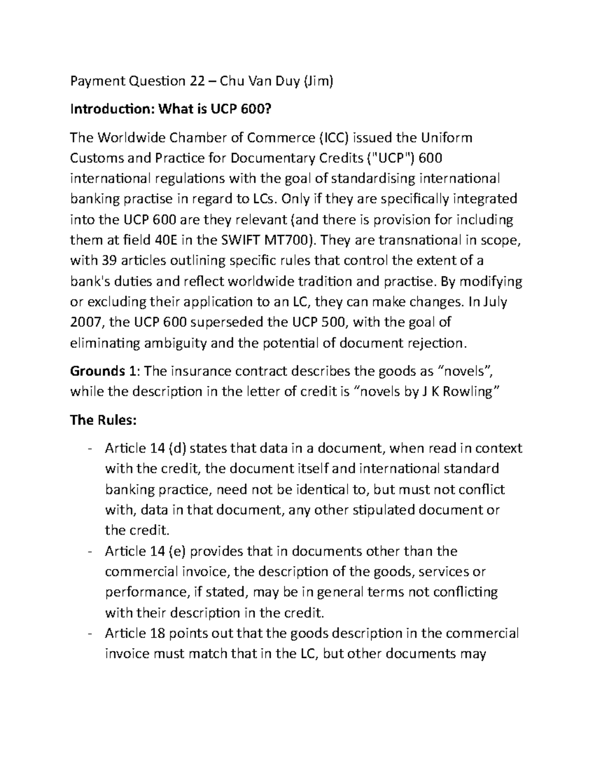 Script - Business - Payment Question 22 – Chu Van Duy (Jim ...