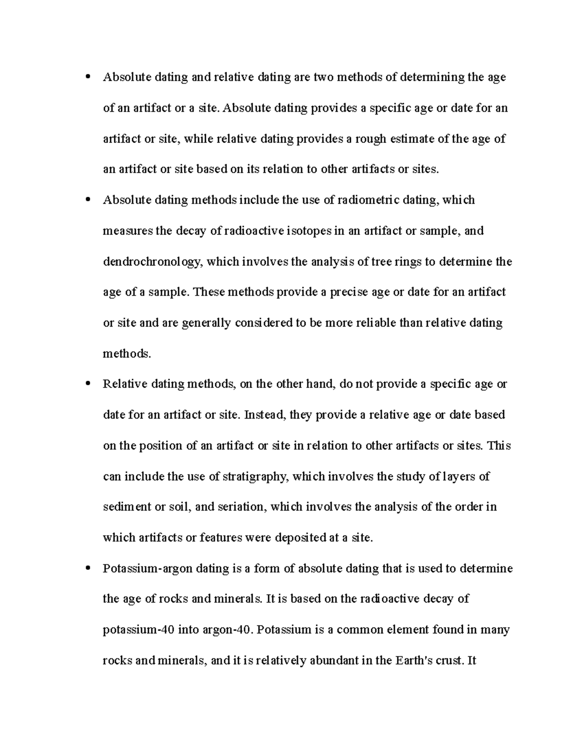 Archaeological Dating - Absolute dating and relative dating are two ...