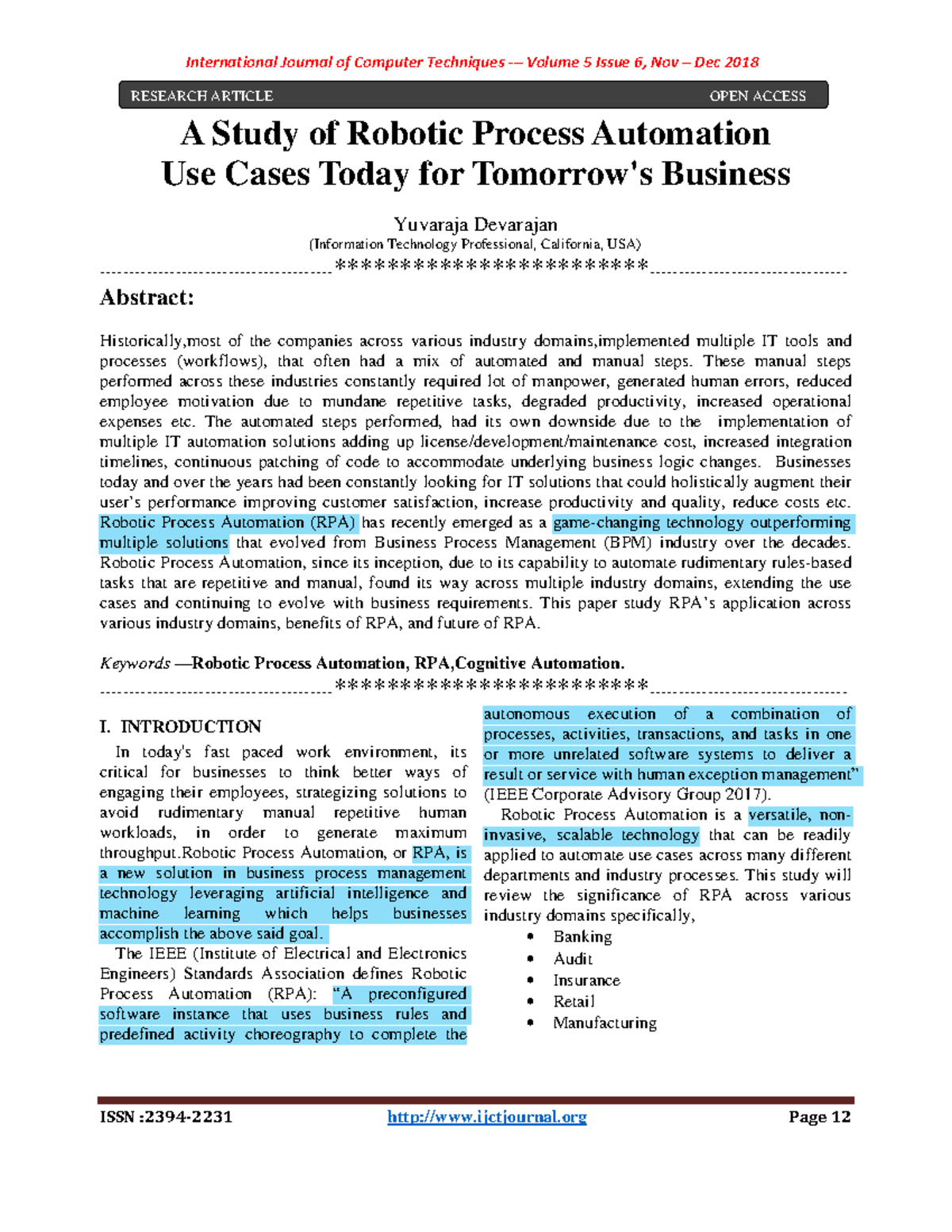 1st IA case study - A Study of Robotic Process Automation Use Cases ...
