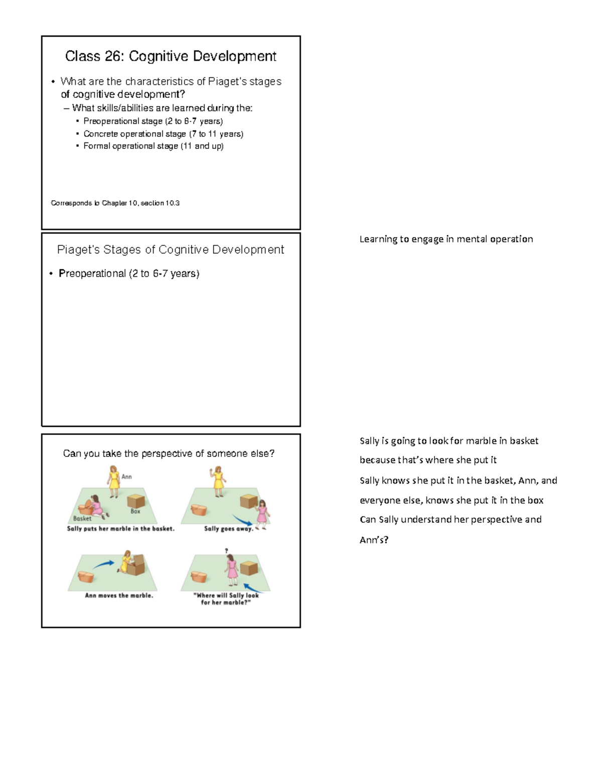 Class#26Note Taking - introductory psychology - Class 26: Cognitive ...