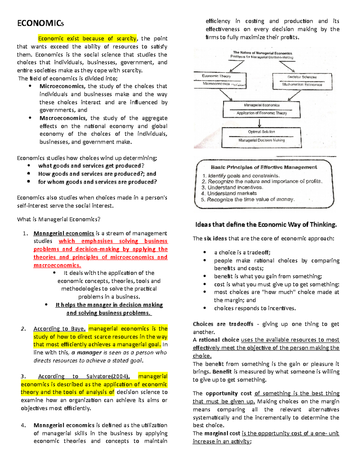 Managerial Economics, Supply function, demand function, Marginal ...