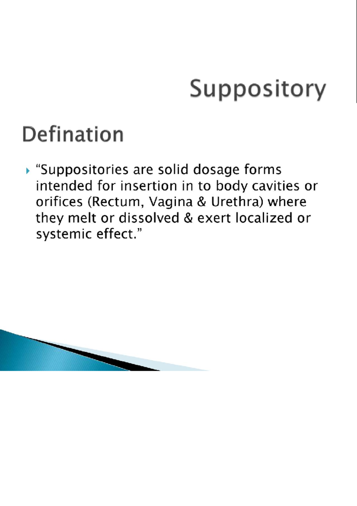 Suppositories - Pharmacy - Studocu