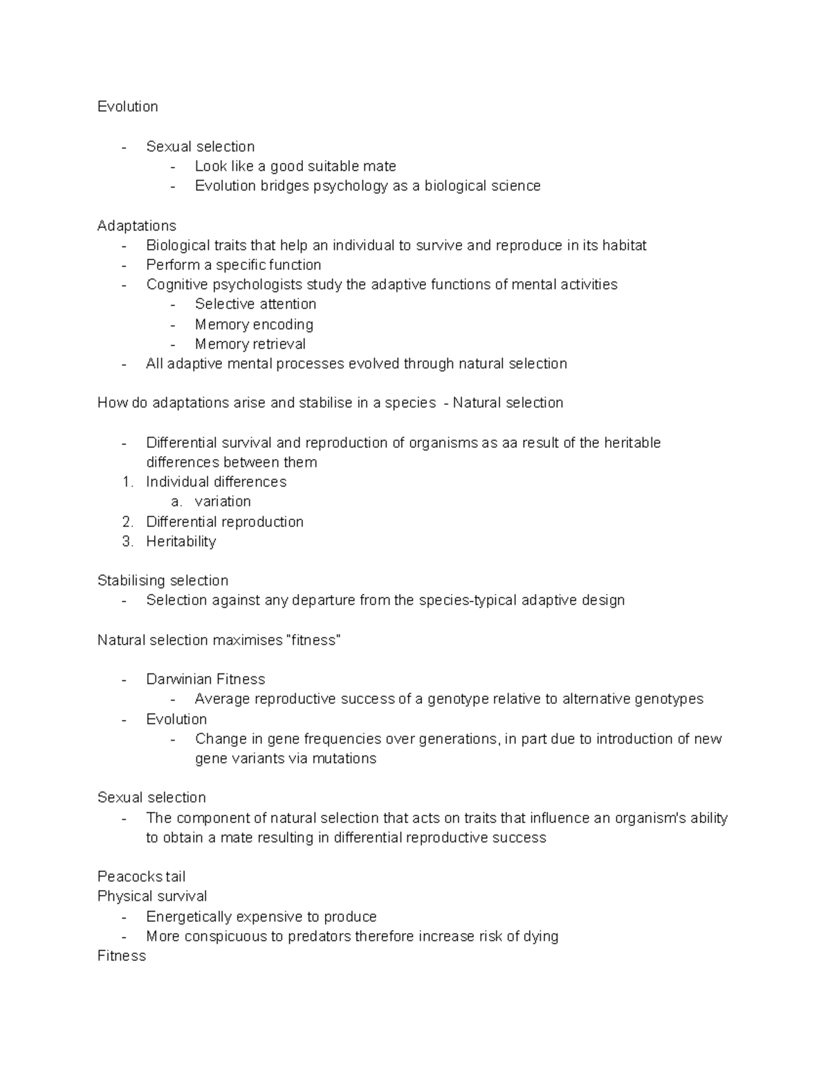 Psych Evolution - Evolution - Sexual selection - Look like a good suitable mate - Evolution ...