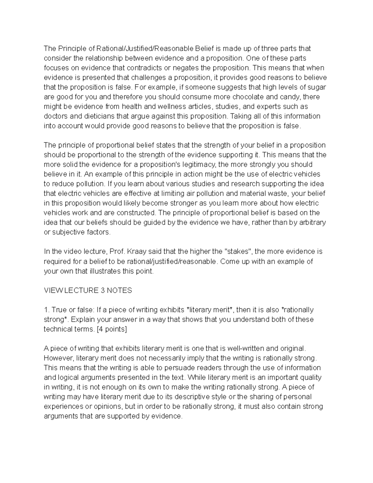 Assesment Question Practice - The Principle of Rational/Justified ...