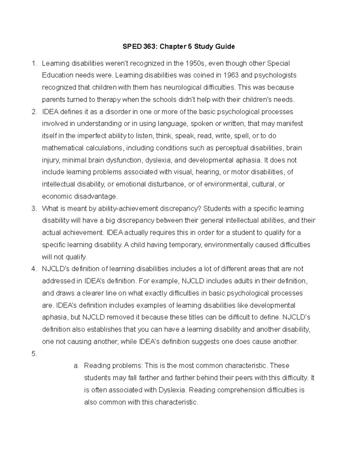 SPED 363 Study Guide 5 - SPED 363: Chapter 5 Study Guide Learning ...
