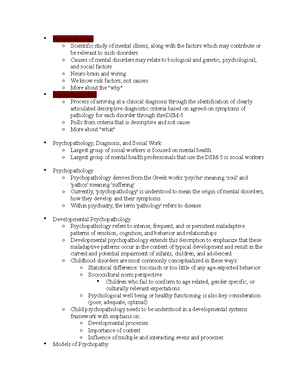 Psychopathology pt2 - Neurodevelopmental Disorders Neurodevelopmental ...