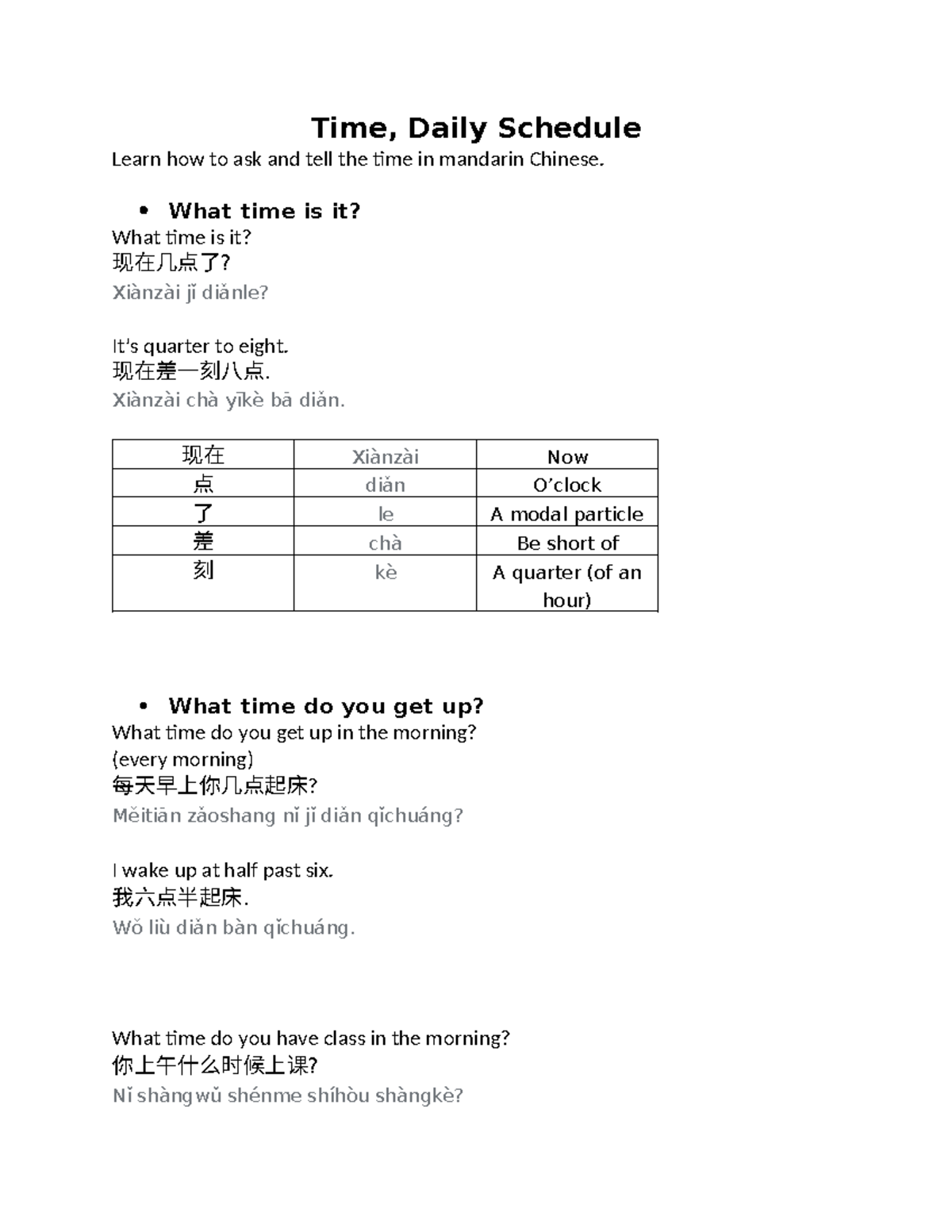 Time, daily schedule part 1 - Time, Daily Schedule Learn how to ask and ...