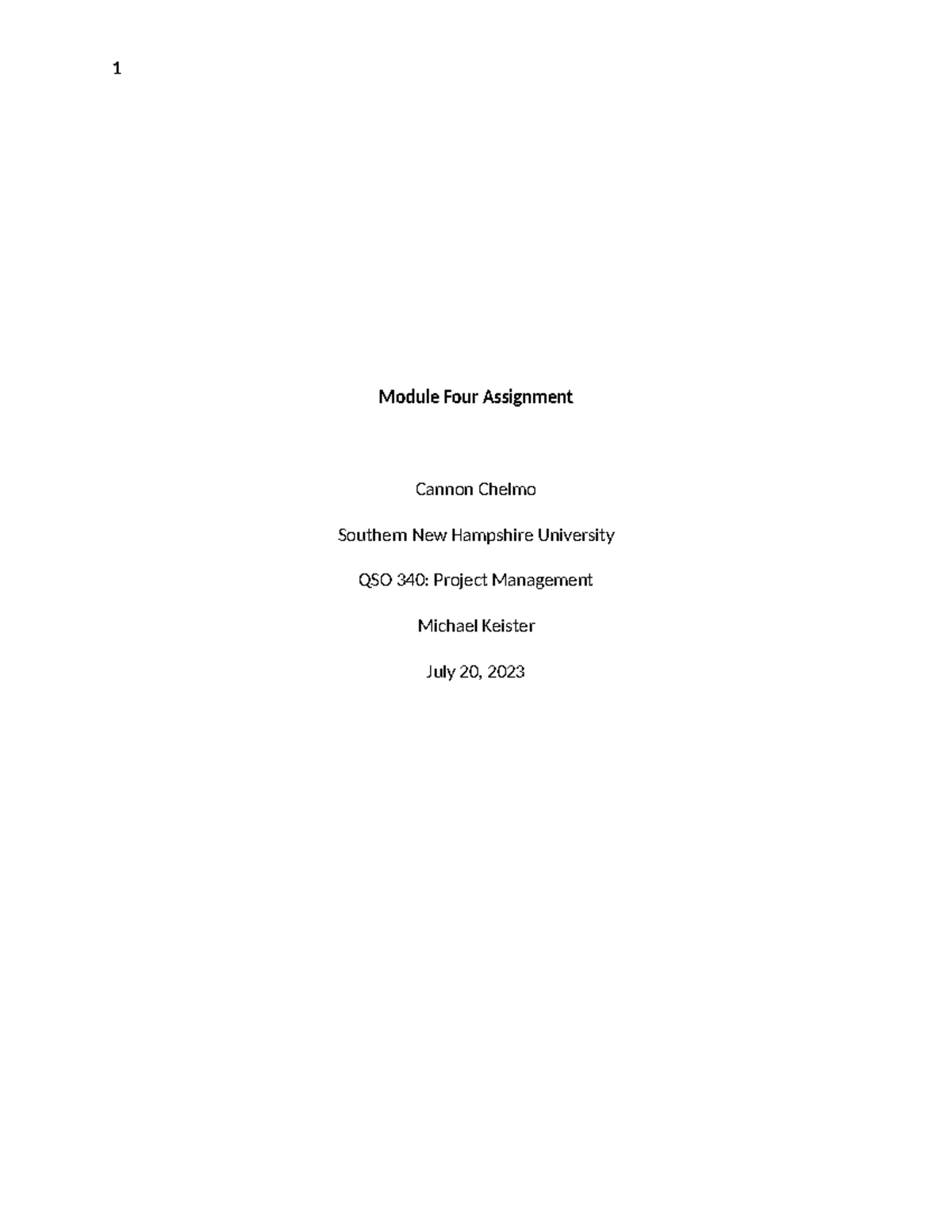 Module Four Assignment - Module Four Assignment Cannon Chelmo Southern ...