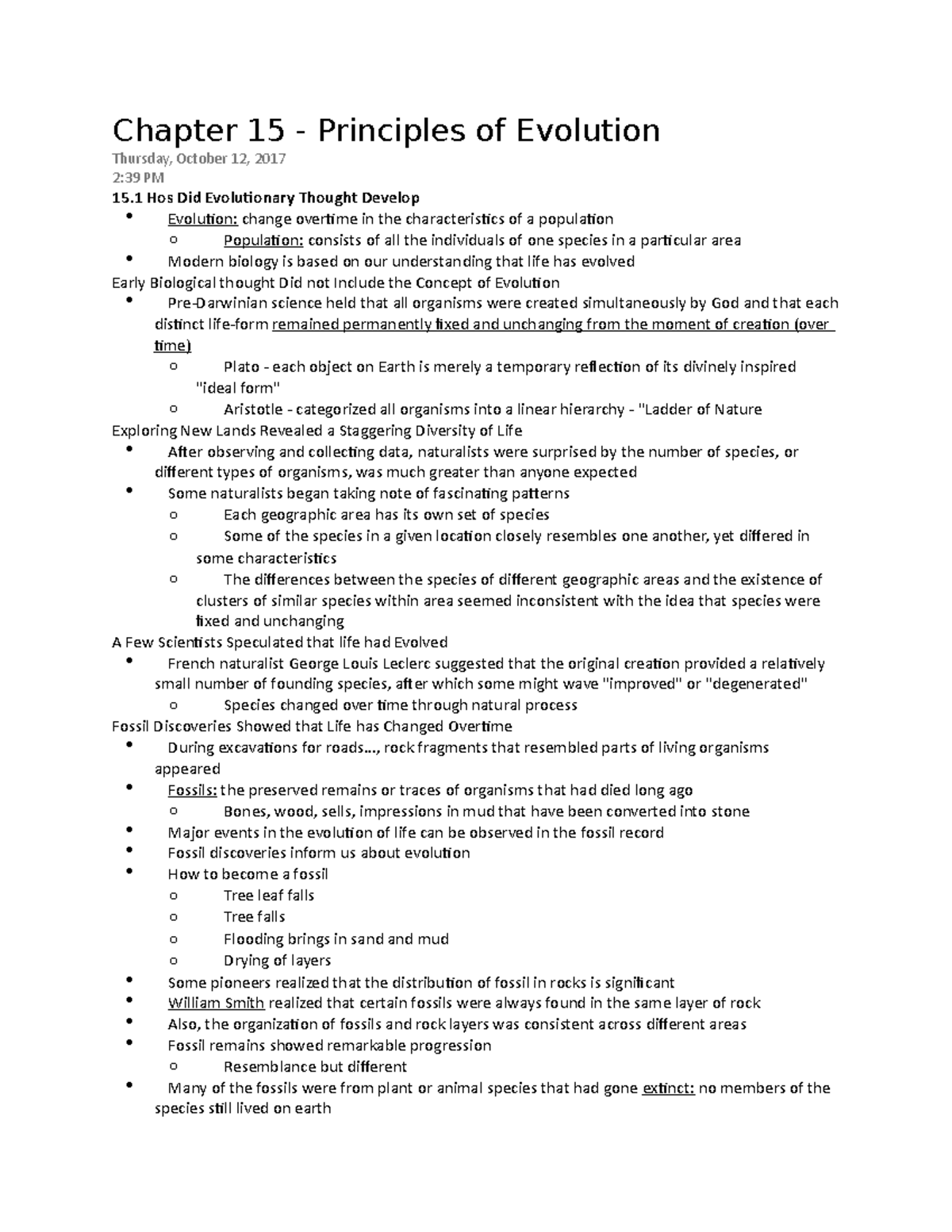 Chapter 15 - Principles of Evolution - Chapter 15 - Principles of ...