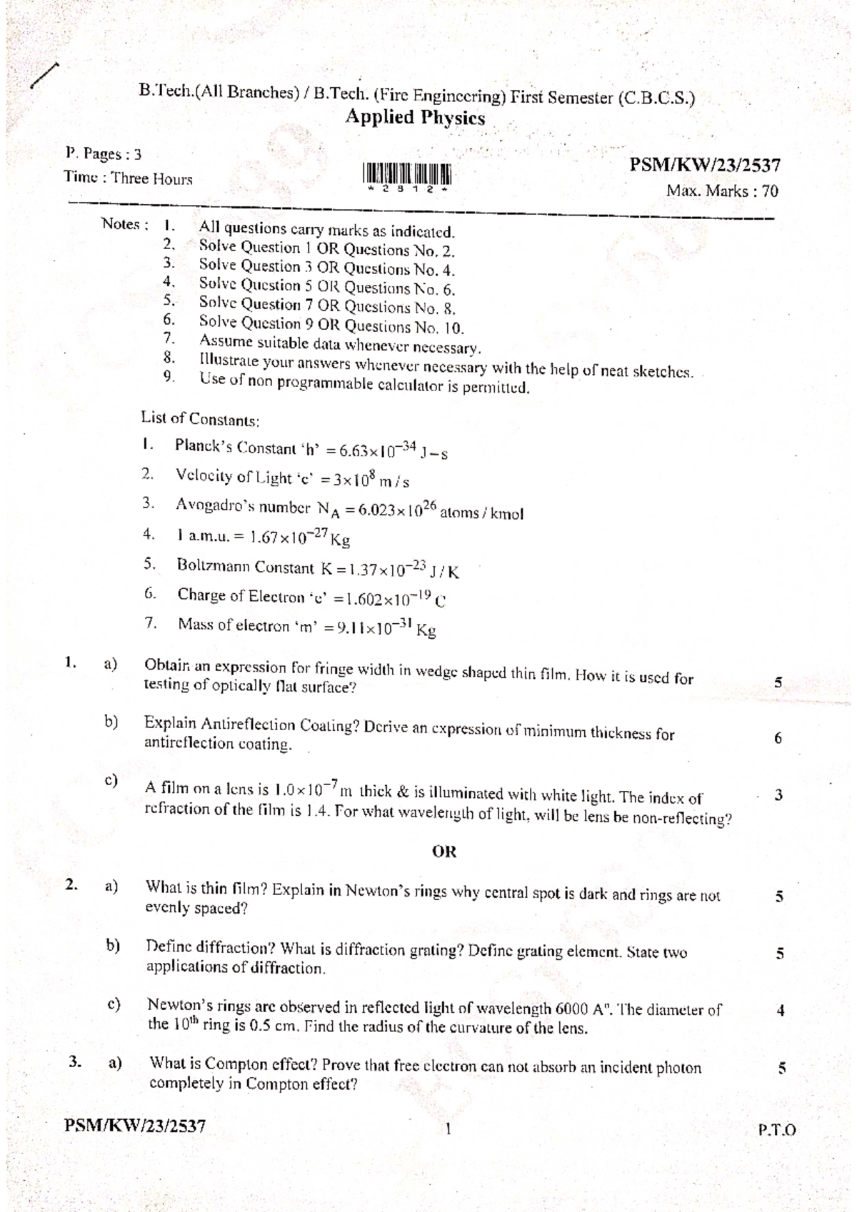 Answered key for cse - Bachelor of computer science engineering - Studocu