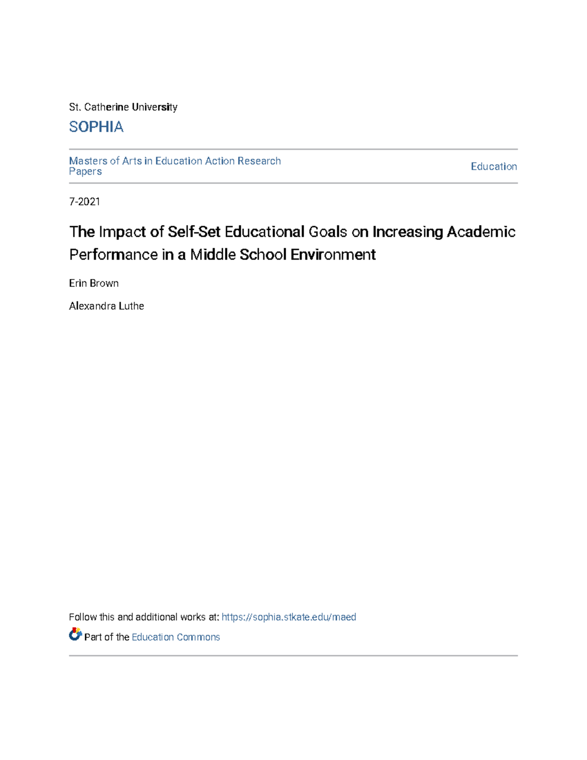 The Impact of Self-Set Educational Goals on Increasing Academic P - St ...