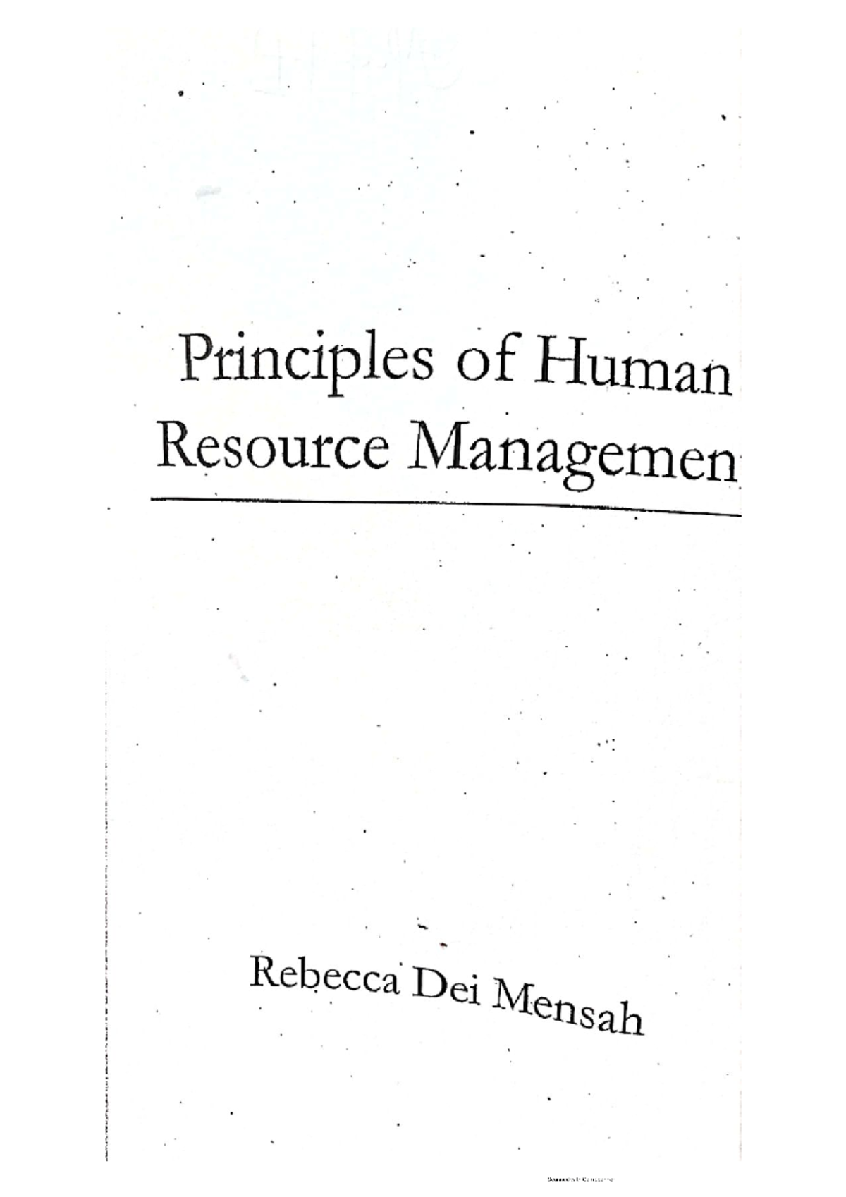 Human Resource Management - Resource Perception and management - Studocu