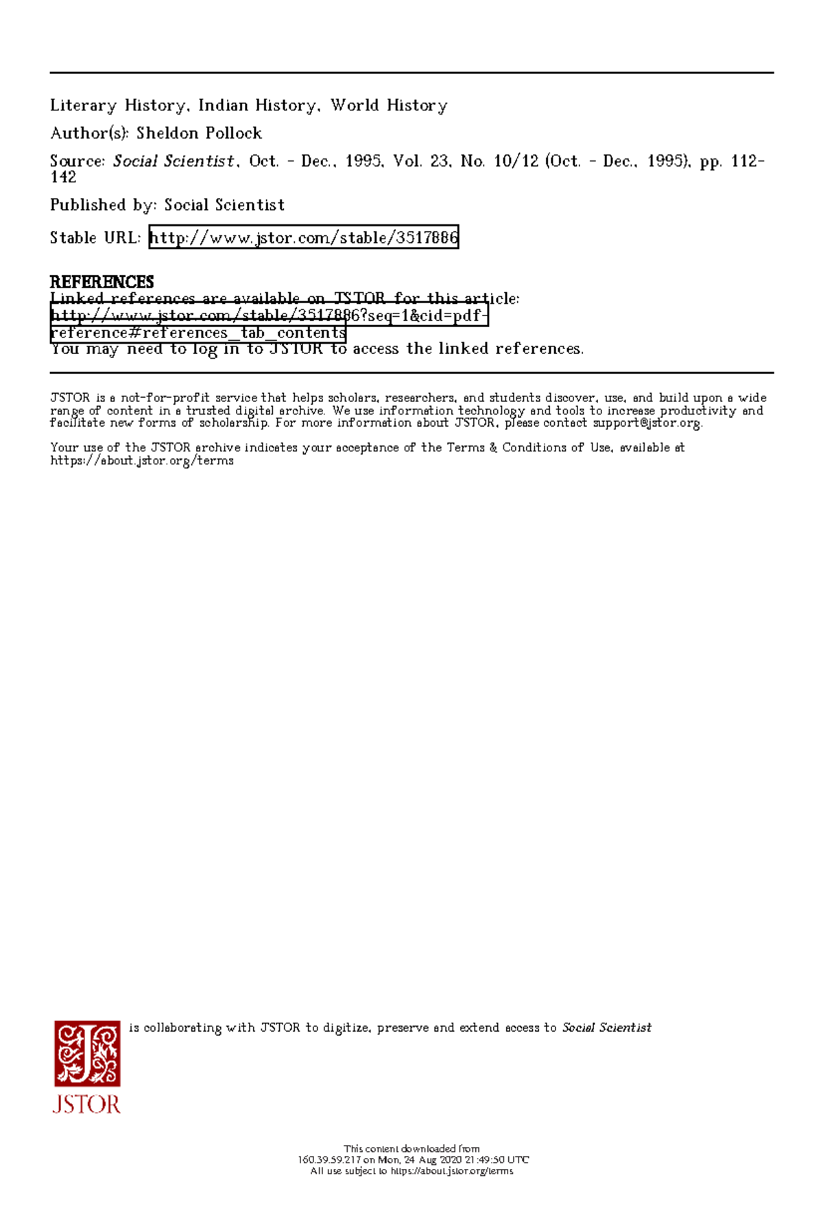 Pollock literary 1995-1 - Literary History, Indian History, World ...