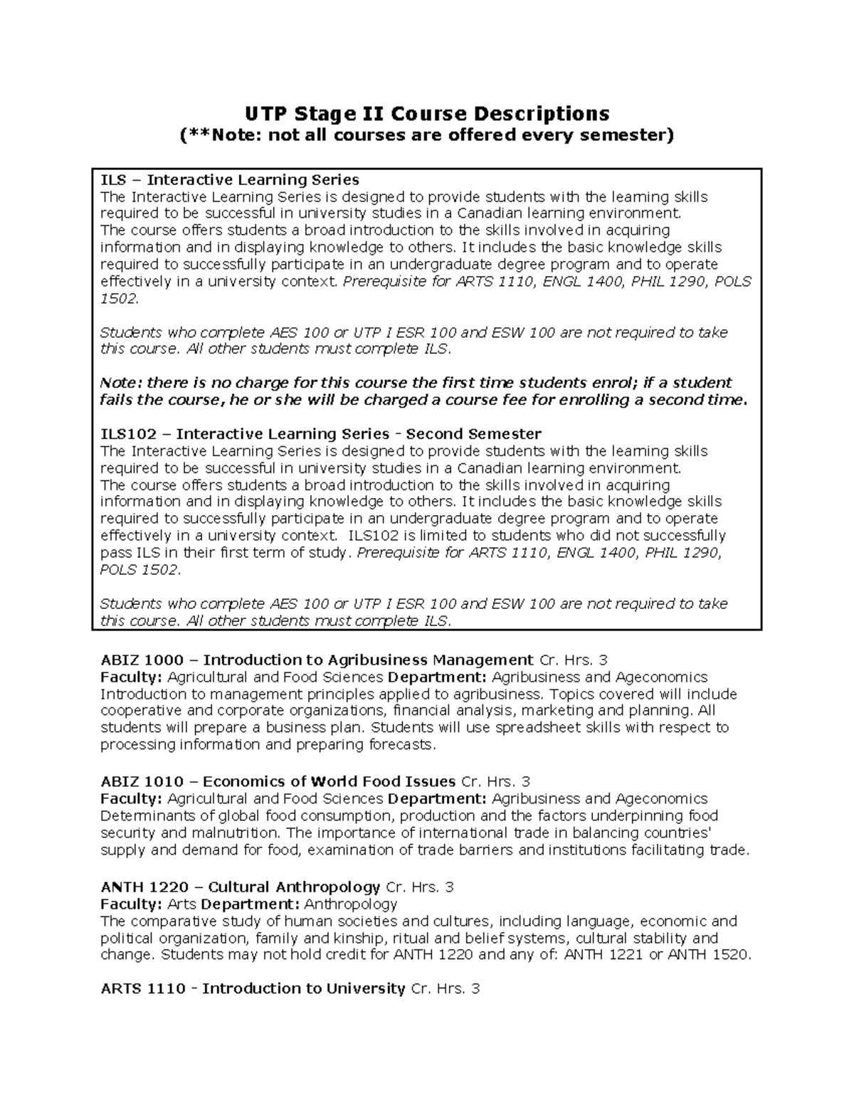 ICM Course Descriptions - The course offers students a broad ...