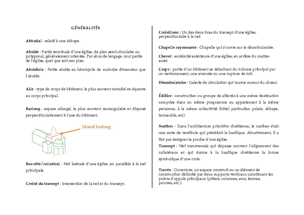 Vocable - GÉNÉRALITÉS Abbatial : relatif à une abbaye. Abside : Partie ...
