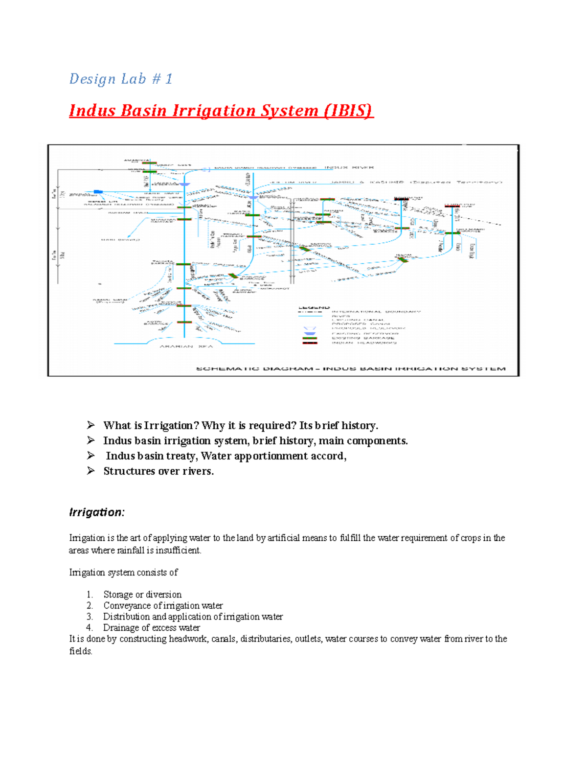 Irrigation system of pakistan - Design Lab # 1 Indus Basin Irrigation ...
