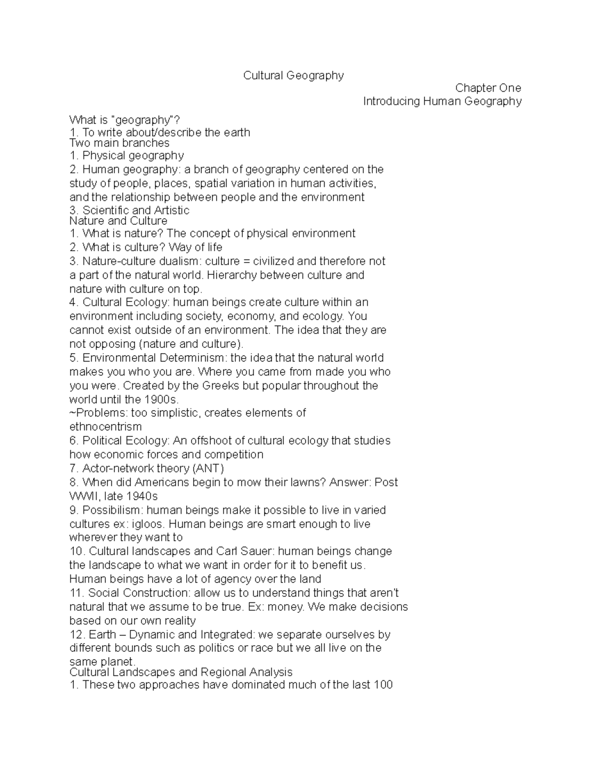 Untitled document - notes bout cultural geraphy - Cultural Geography ...