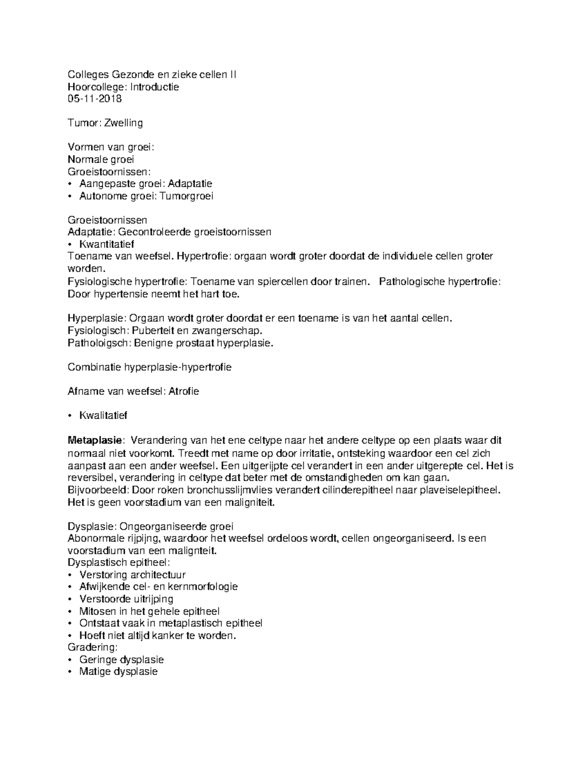 Hc1 College Colleges Gezonde En Zieke Cellen Ii Hoorcollege