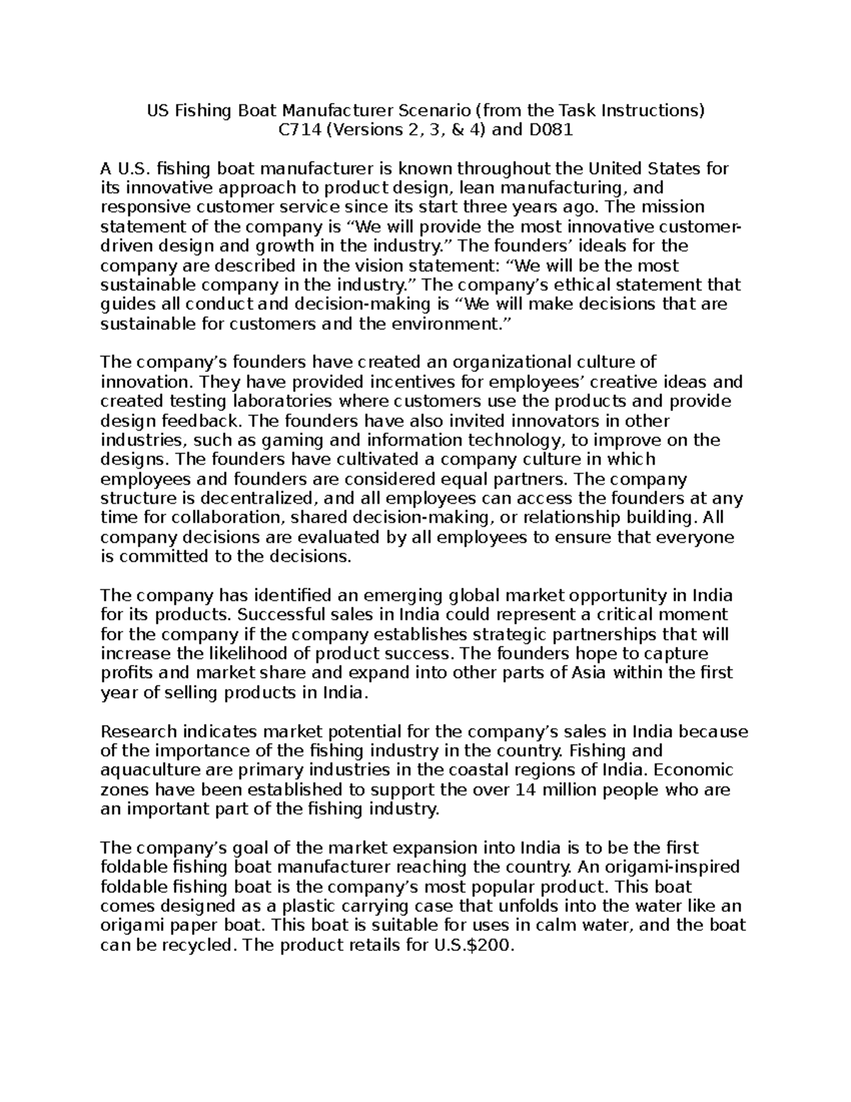 US Fishing Boat Manufacturer Scenario - fishing boat manufacturer is ...