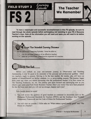 Field Study 2 - Episode 2 [ Scanned COPY] - FIELD STUDY 2 Learning ...