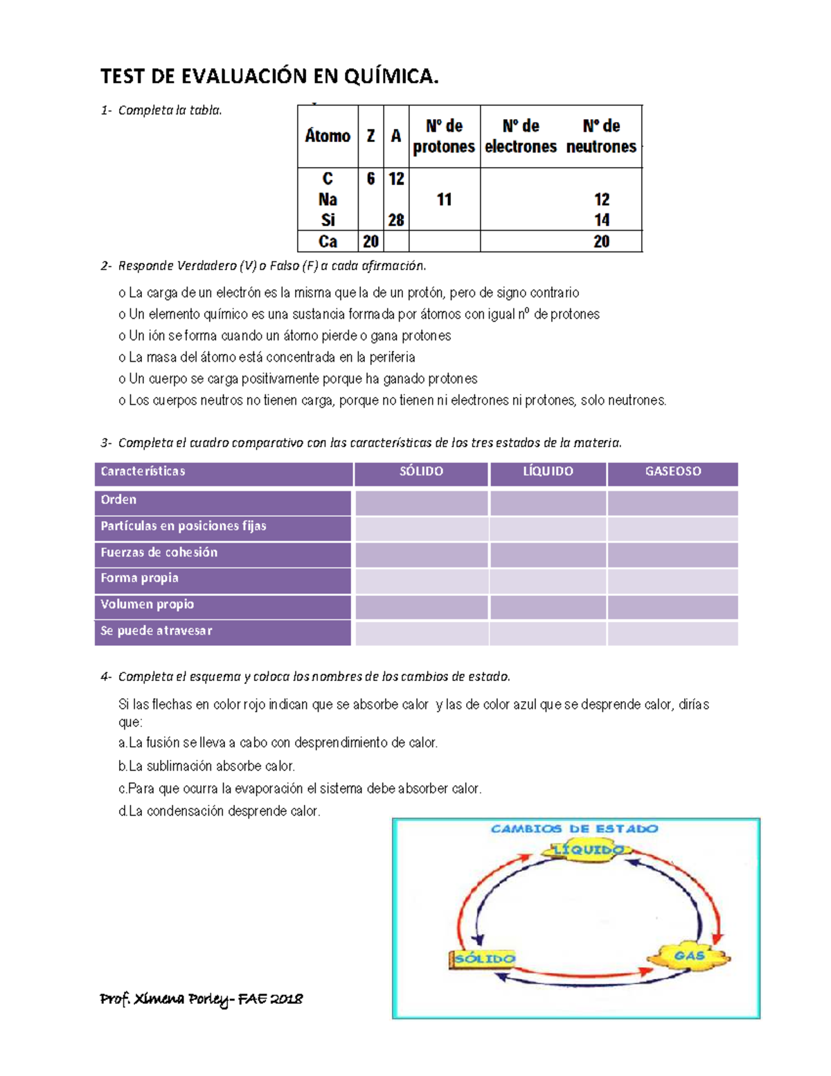 1 TEST DE Evaluación EN Química - TEST DE EVALUACIÓN EN QUÍMICA. 1 ...