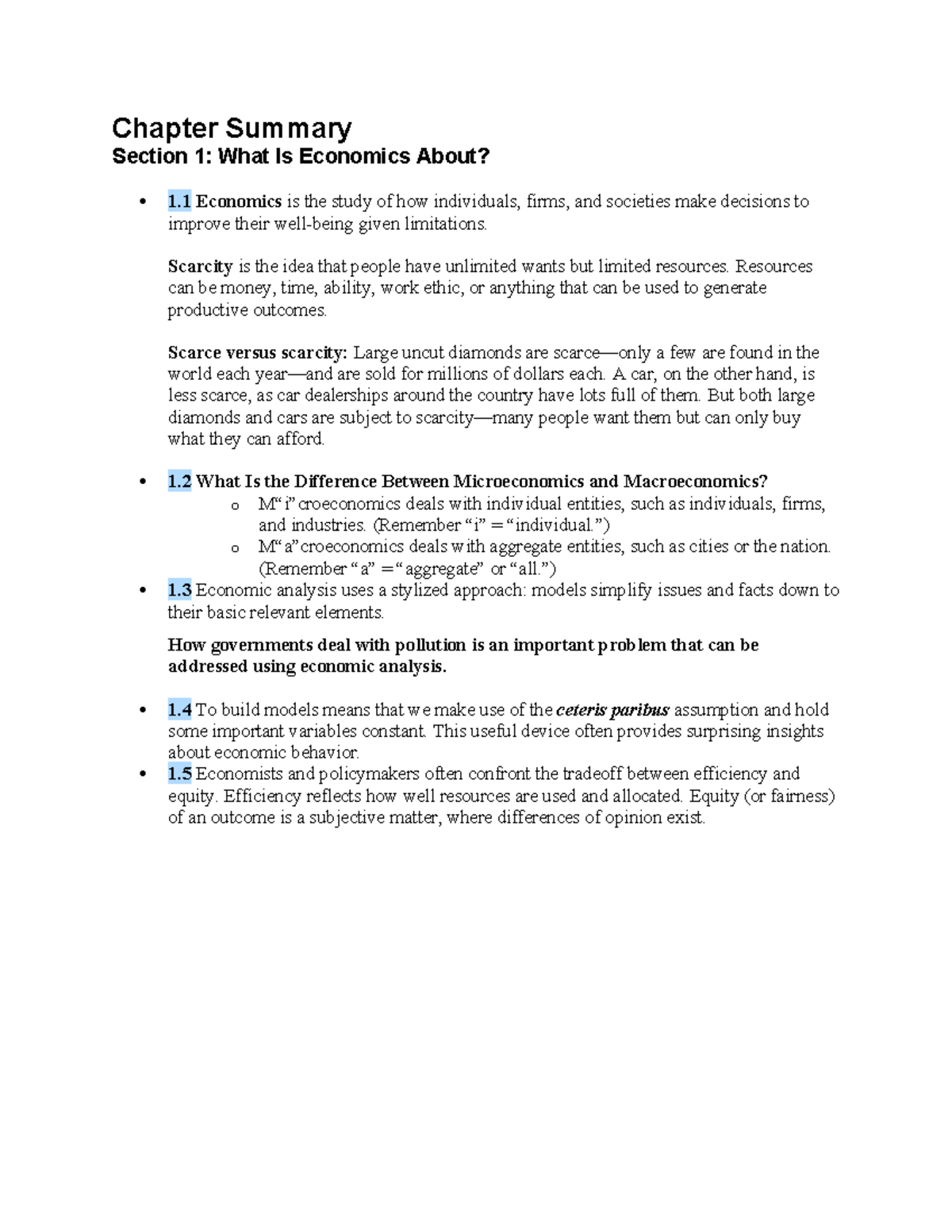Exam 1 Chapter Summary and Notes - Chapter Summary Section 1: What Is ...