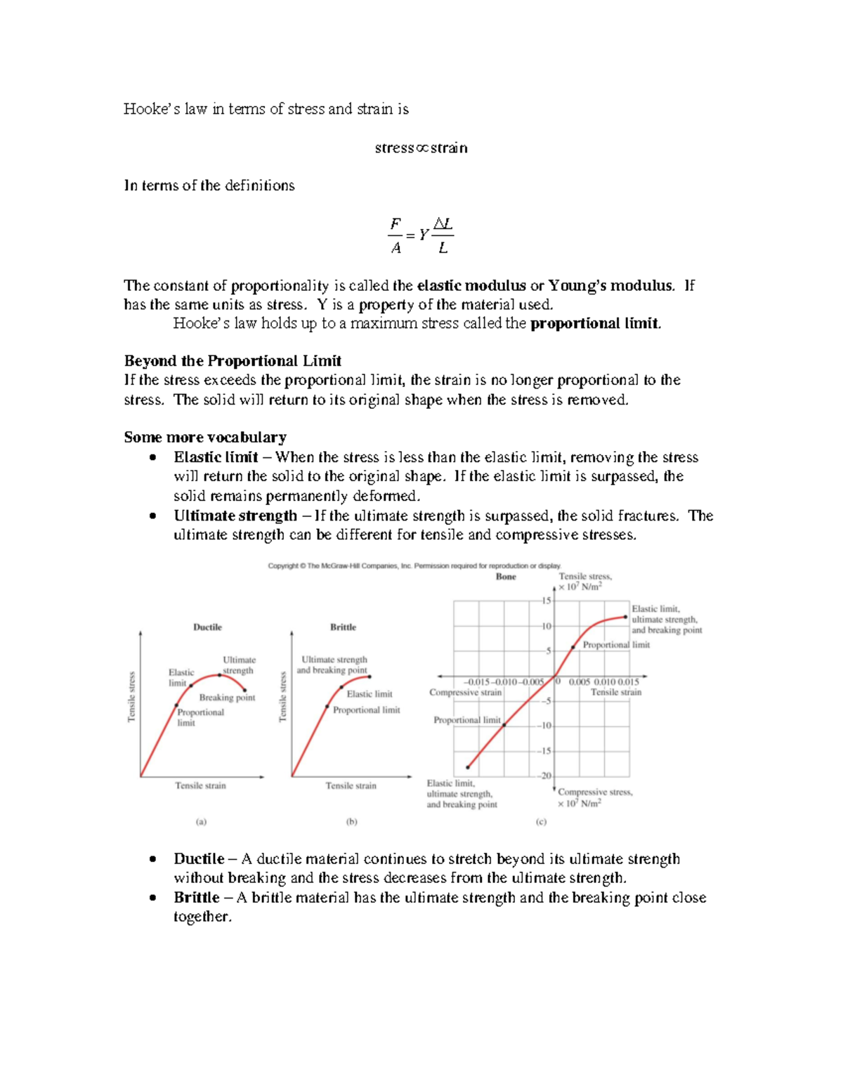 Hooke’s law in terms of stress and strain i - Hooke’s law in terms of ...