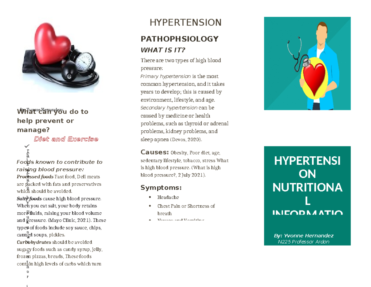 N225 Nutritional Brochure - What can you do to help prevent or manage ...
