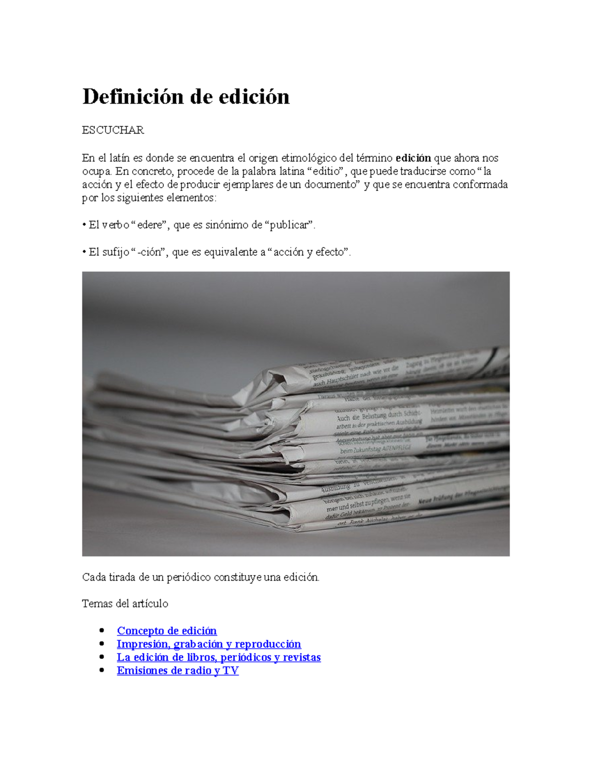 Edicion - Definición de edición ESCUCHAR En el latín es donde se ...