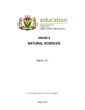 NS Gr9 Term 1 Practical Task 2023 1674715380 - NATURAL SCIENCES GR. 9 TERM 1 PRACTICAL TASK TIME ...